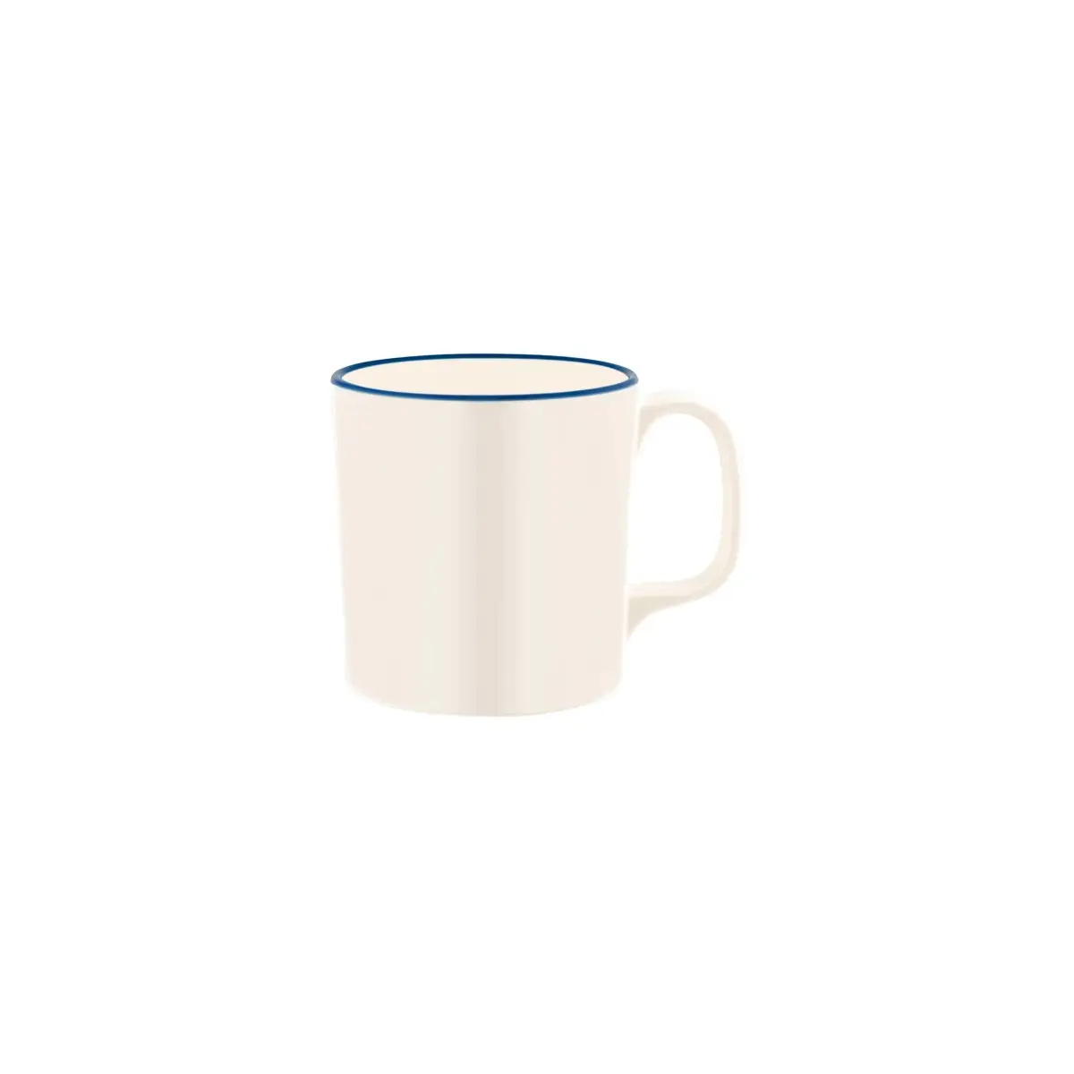 Jab Vintage Cream/Blue Rim Enamel Look Mug 80x85mm - JAB Melamine