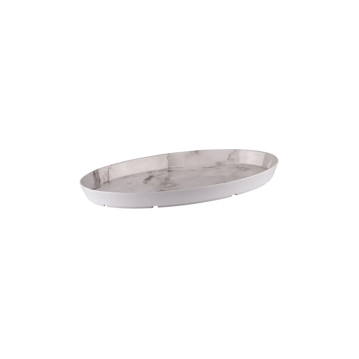Ryner Melamine Oval Dish-425x265x40mm White Marble