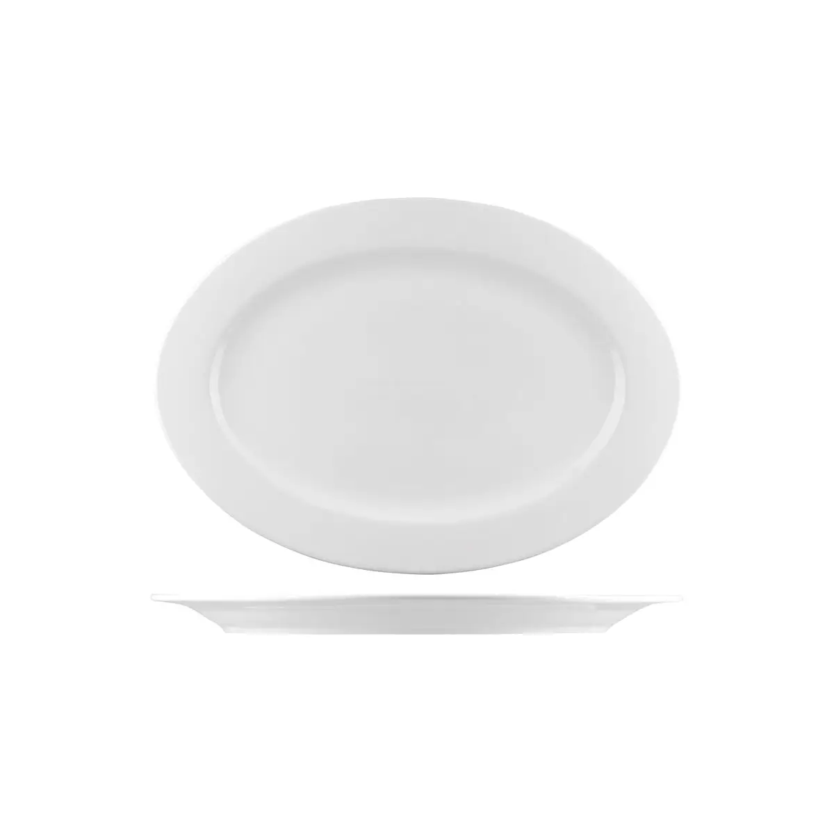 AFC Bistro & Cafe Tableware Oval Plate Wide Rim 285X210mm White